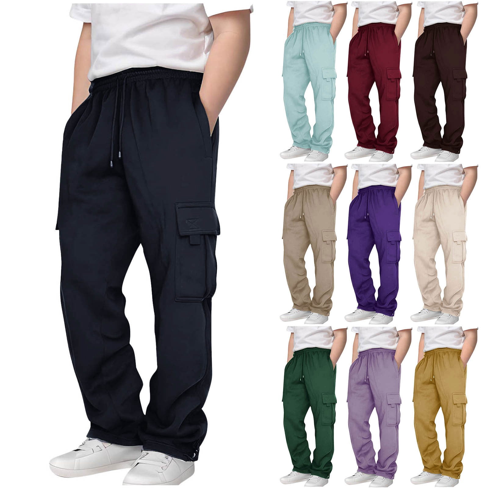 Delliss Boy Cargo Pants Boy Drawstring Pants Parachute Teen Boy Pants ...