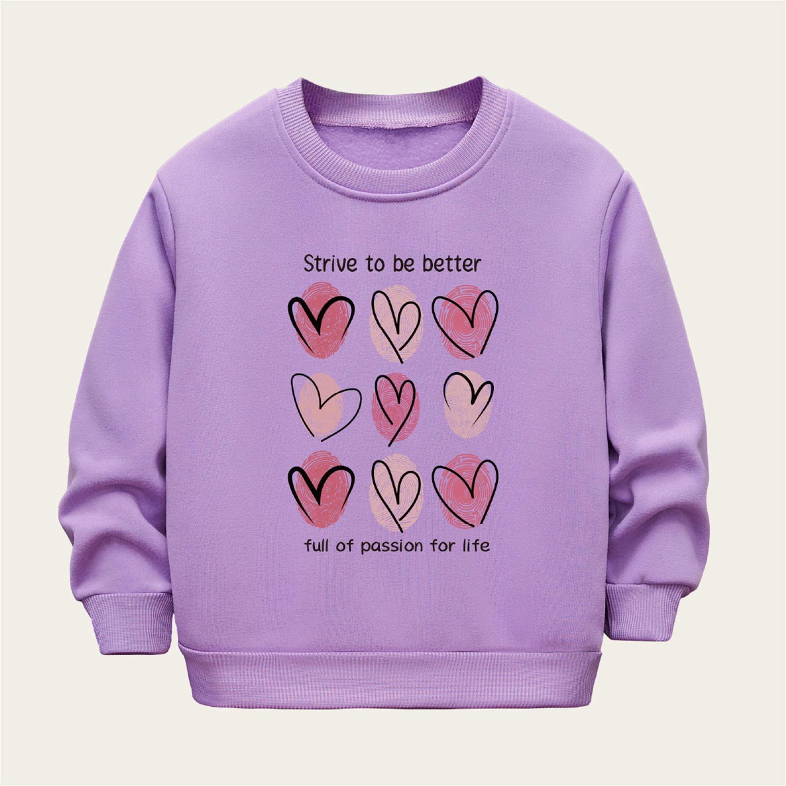 Delliss Girl's Cute Print Crew Neck Long Sleeve Velvet Blouse Casual ...