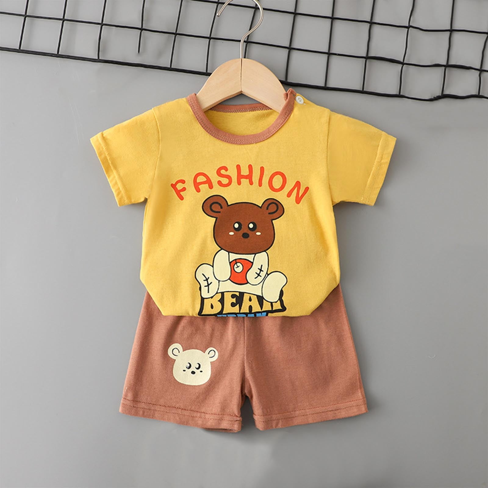 Delliss Girls 2 Piece Short Sleeved Top Elastic Waist Short Sets Kids ...