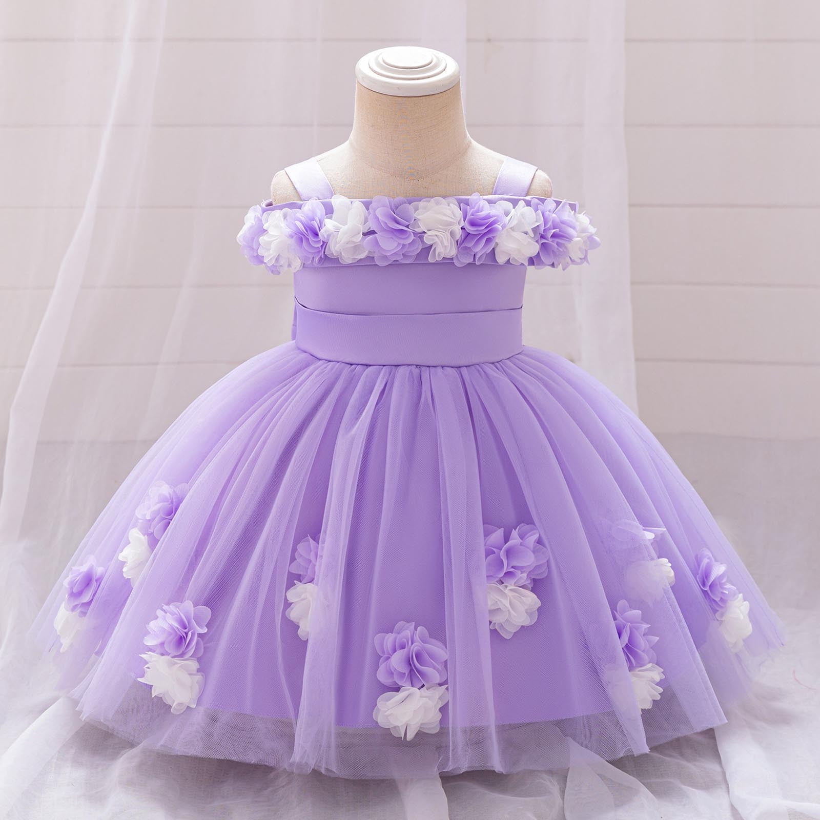 Delliss Girls Birthday Party Tulle Dress Baby Princess Dress 6M-3T ...