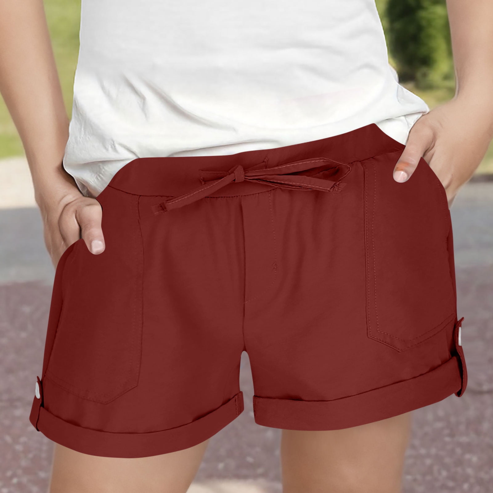 Delliss Girls Drawstring Shorts Summer Elastic Waist Casual Lightweight ...