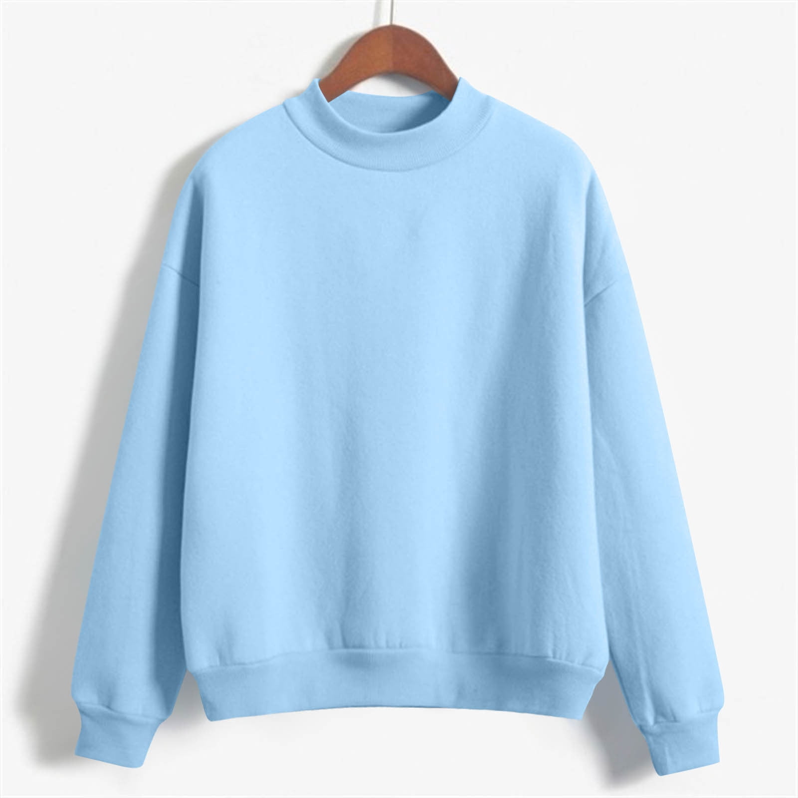 Delliss Girls' Solid Color Fall Winter Crew Neck Blouse Drop Shoulder ...