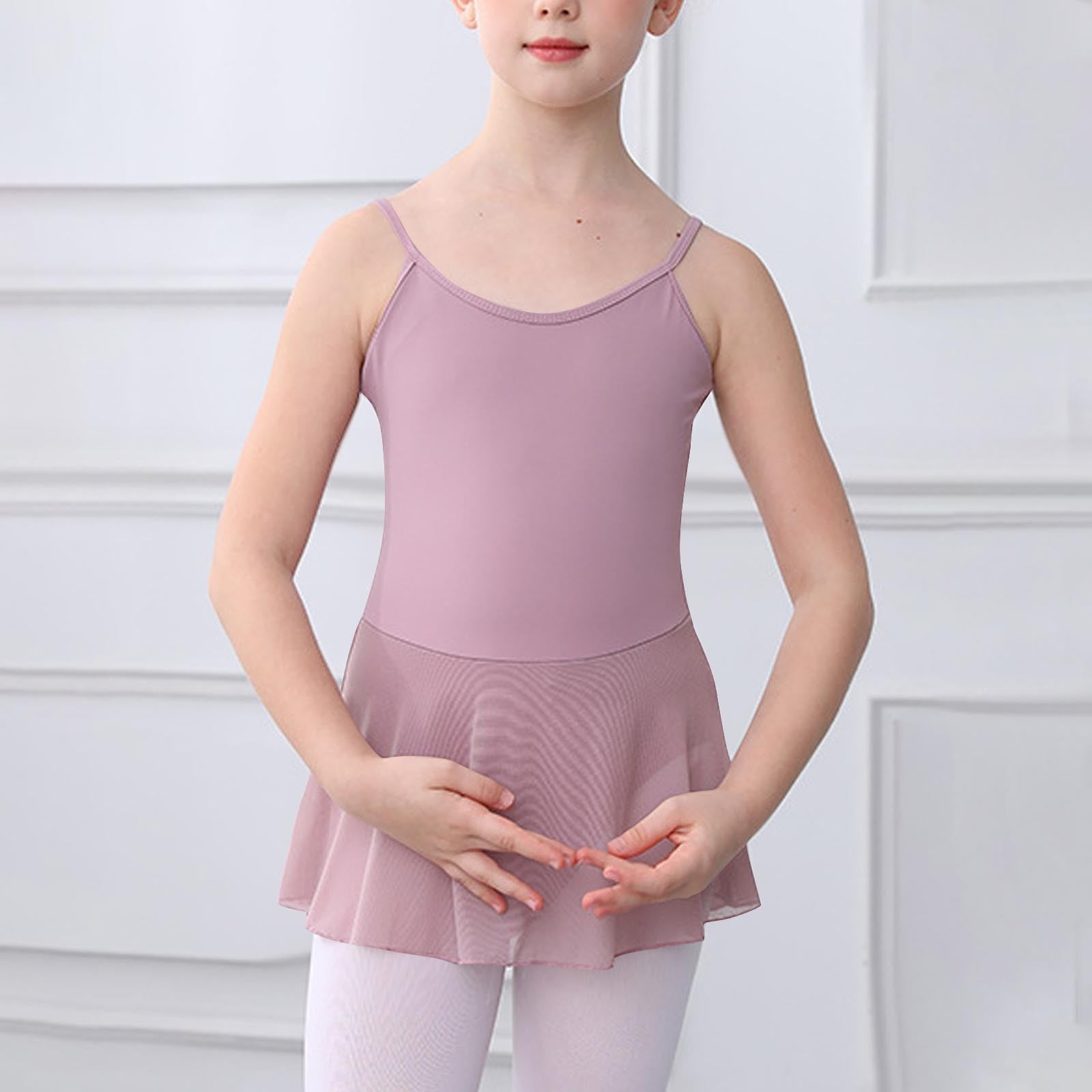 Delliss Girls Spaghetti Ballet Leotard Dress Sleeveless Dance Dresses ...