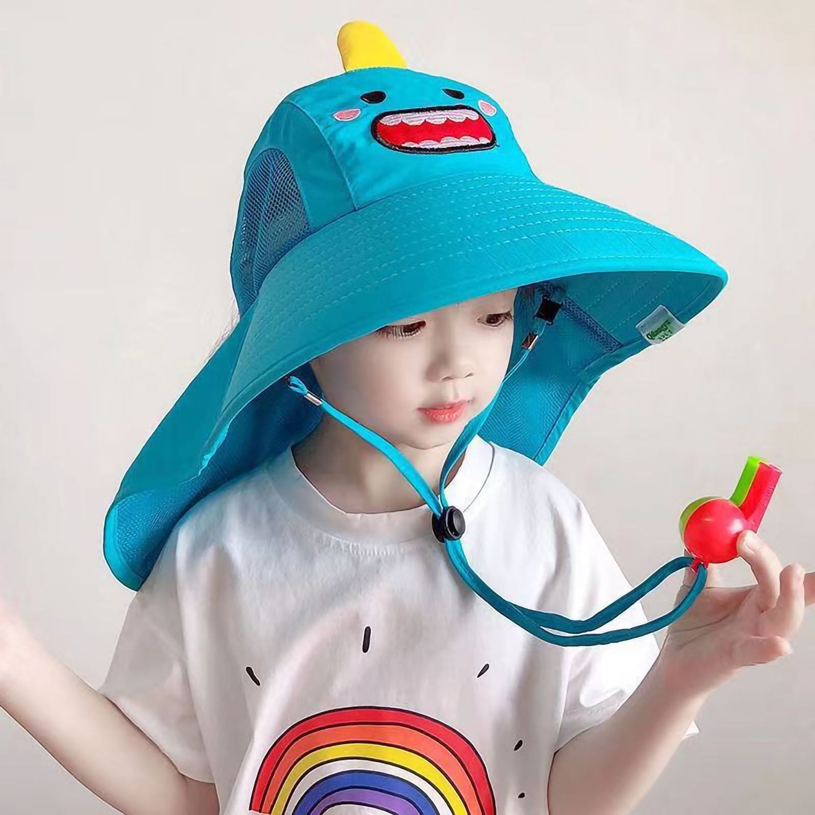 Delliss Girls Trendy Summer Sun Hat with Neck Flap Cute Cap with Wide ...