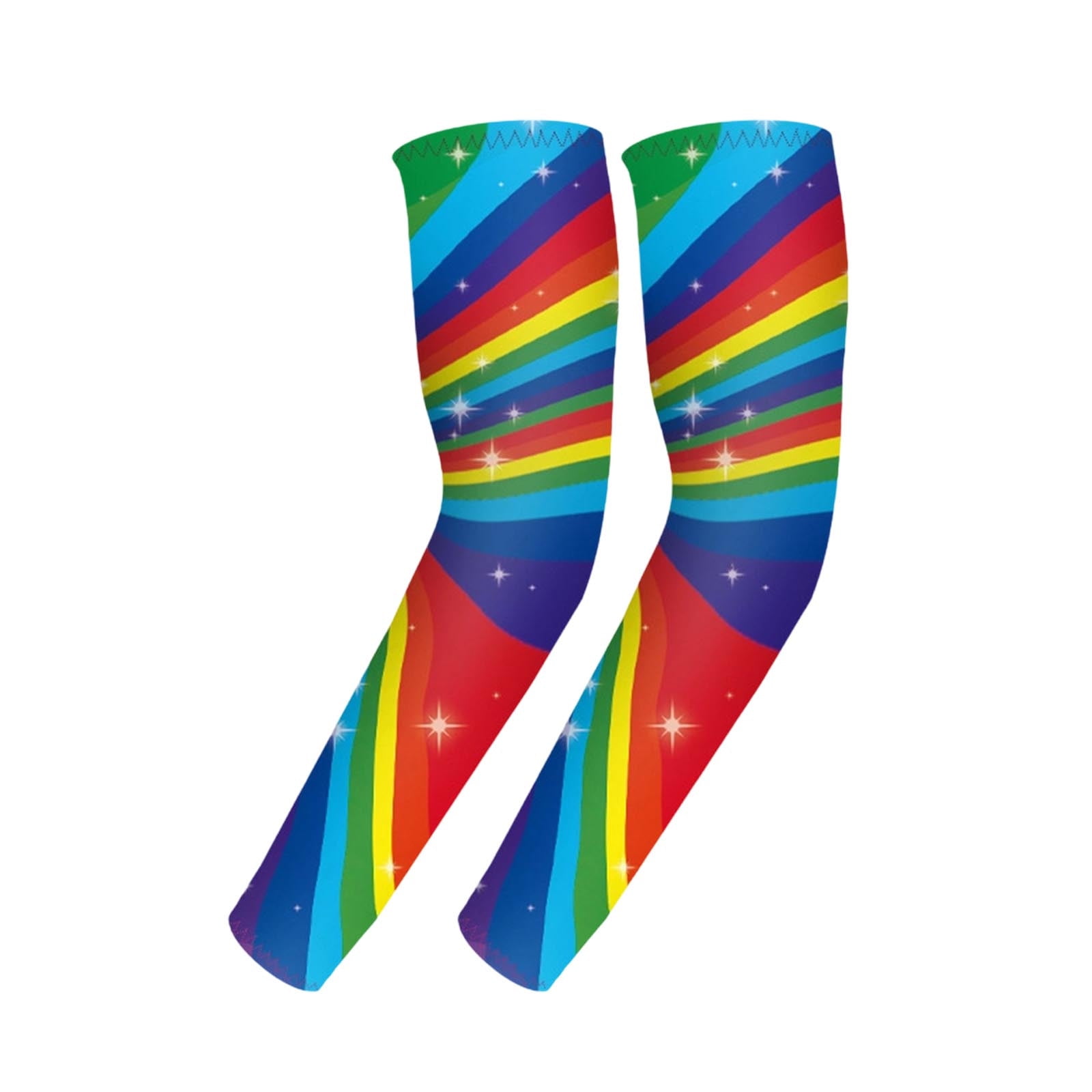 Delliss Kids Anti-Slip Rainbow Print Arm Sleeves Baseball Ice Silk ...