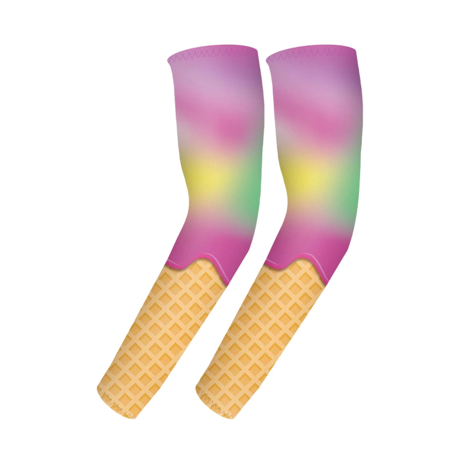 Delliss Kids Anti-Slip Rainbow Print Arm Sleeves Baseball Ice Silk ...