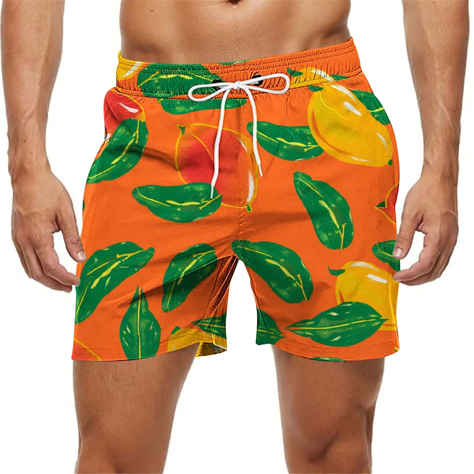 Delliss Mens Swim Trunks Beach Shorts Quick Dry Hawaiian Swimming ...
