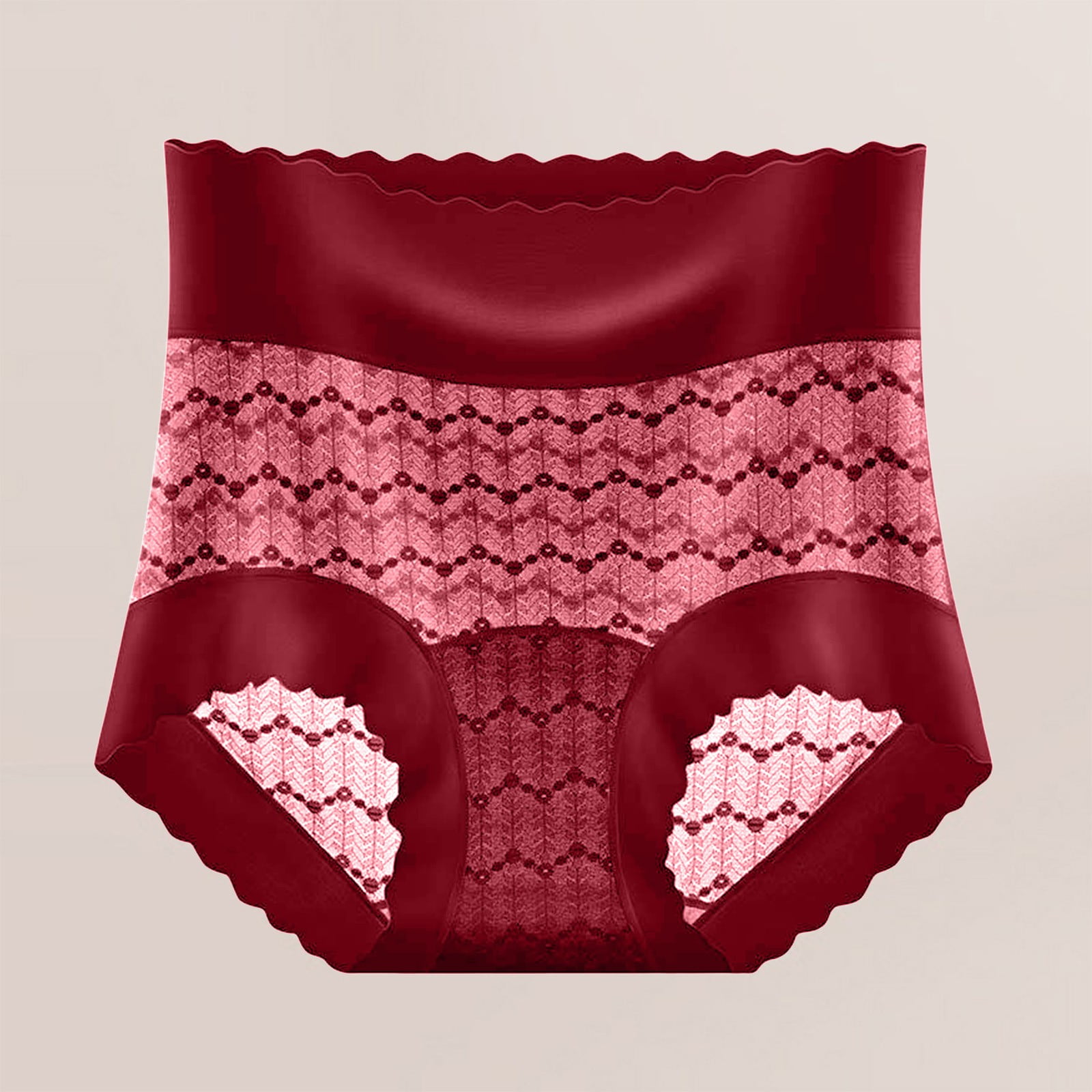 Delliss Seamless Underwear Wave Edge No Show Bikini Panties Ice Silk ...