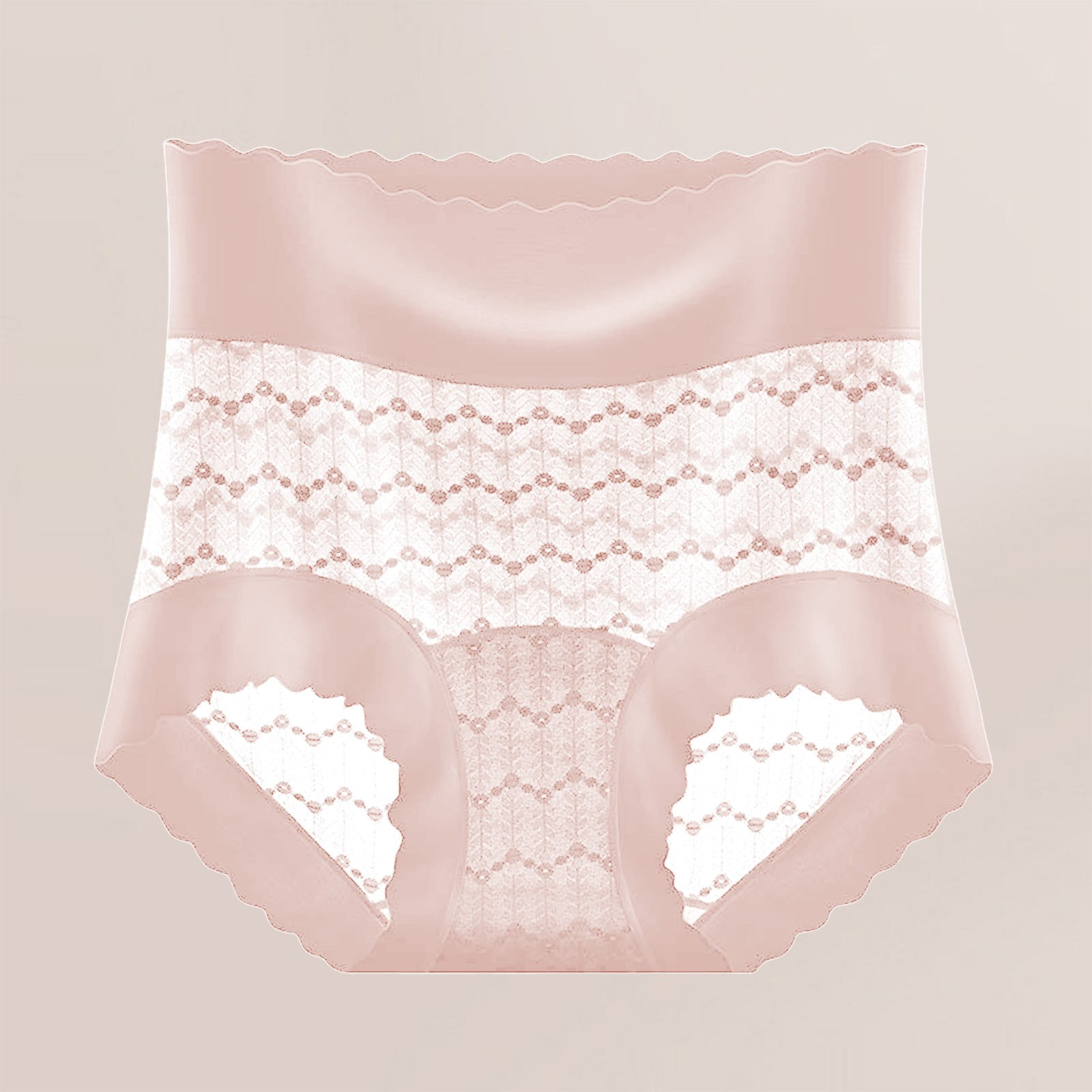 Delliss Seamless Underwear Wave Edge No Show Bikini Panties Ice Silk ...