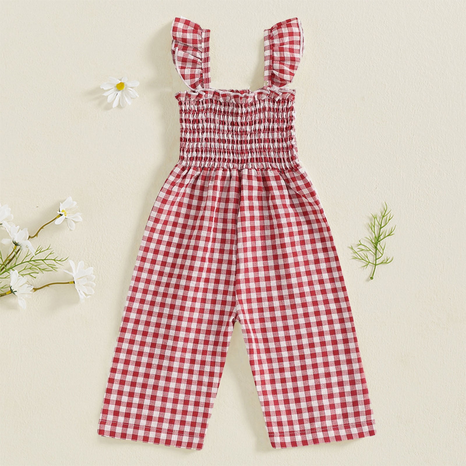 Delliss Toddler Girl Clothes Ruffle Sleeveless Jumpsuits Tops Romper ...