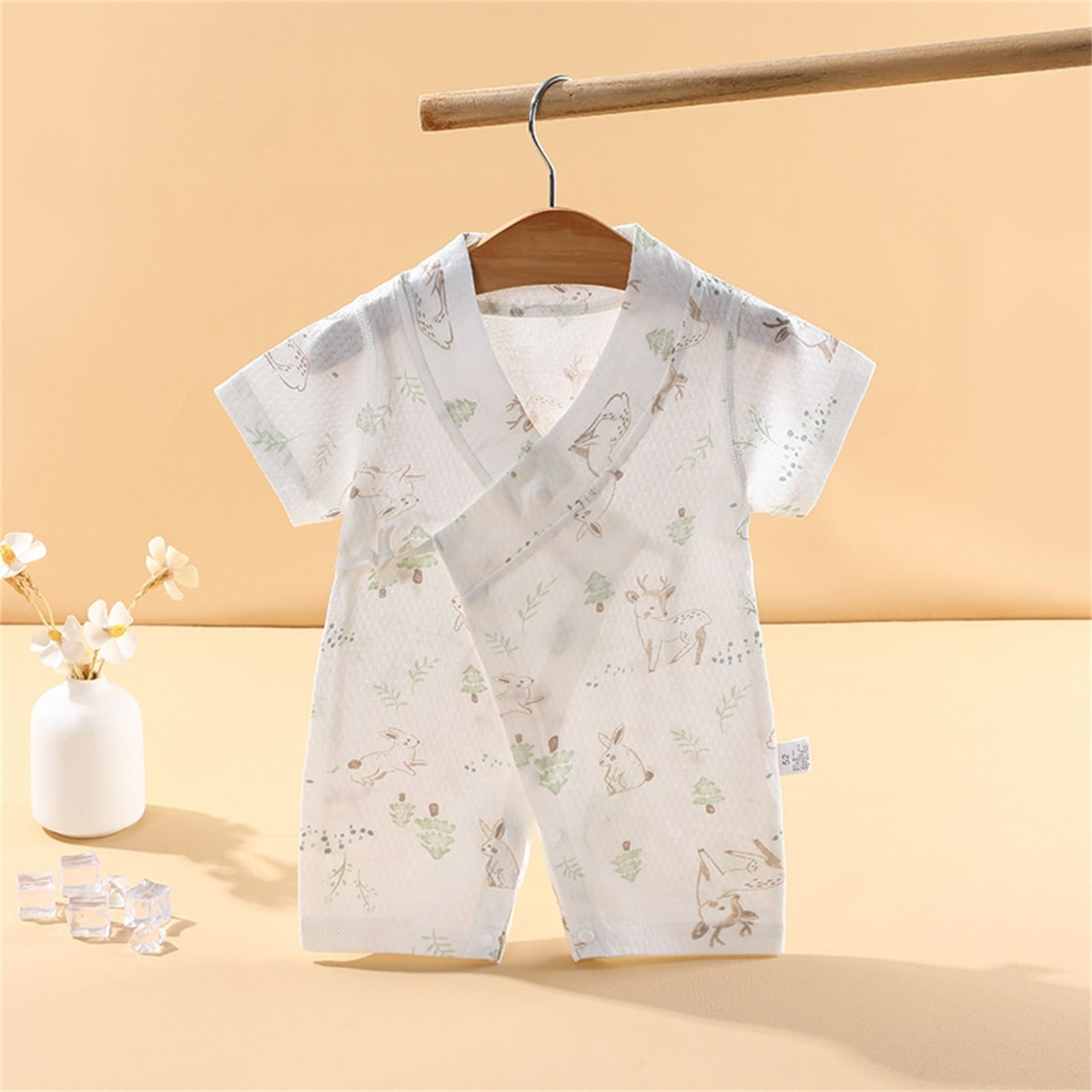 Delliss Unisex Baby Short-Sleeve Kimono Bodysuit Cotton Cute Printed ...