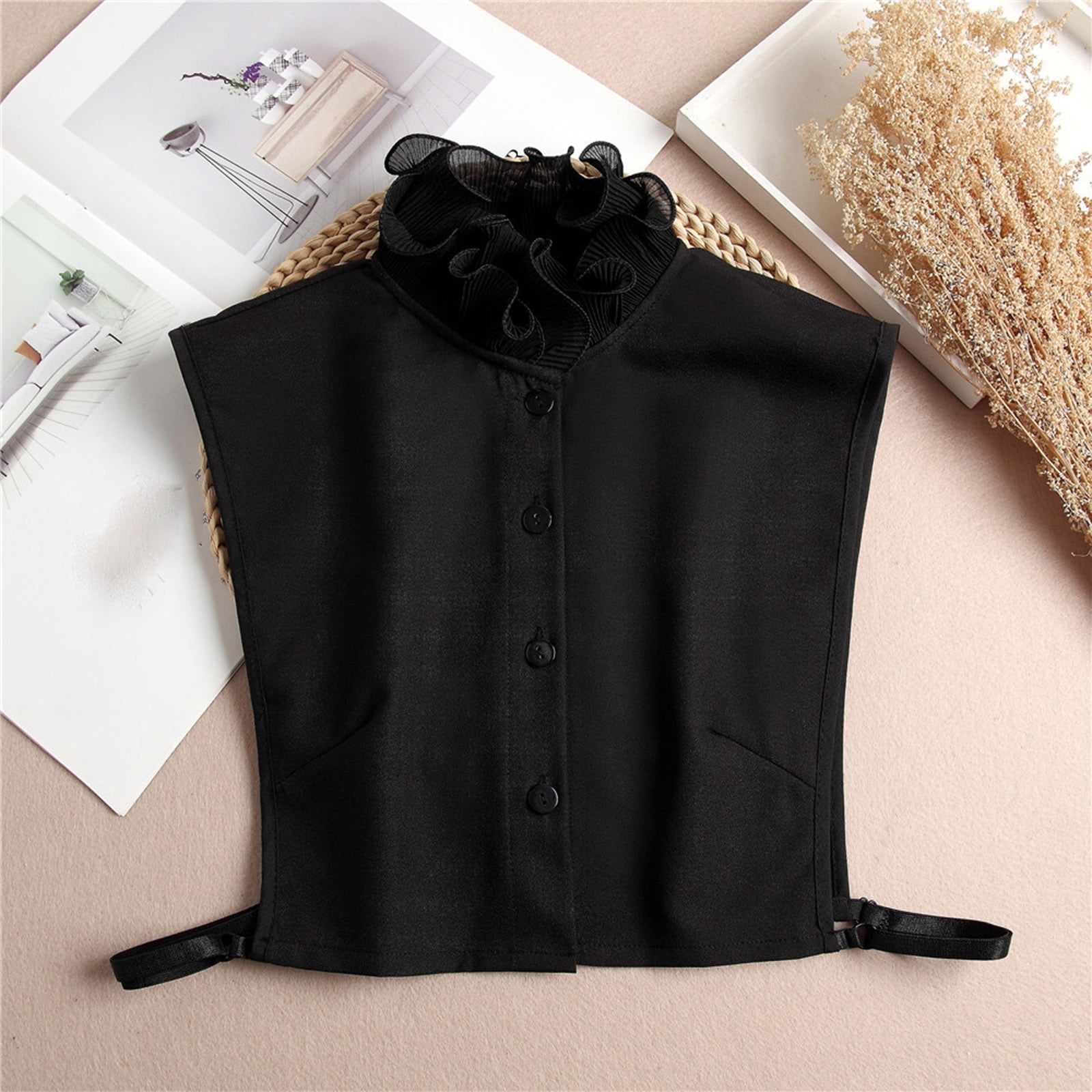 Delliss Women's Detachable Shirt Fake Collar Stand Up Collar Retro ...
