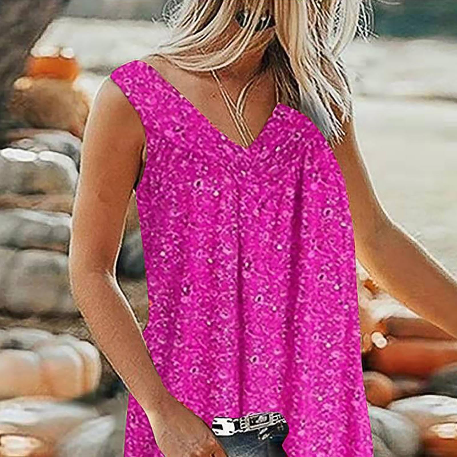 Delliss Women's Sleeveless T-Shirt Pleated Simple Top - Walmart.com