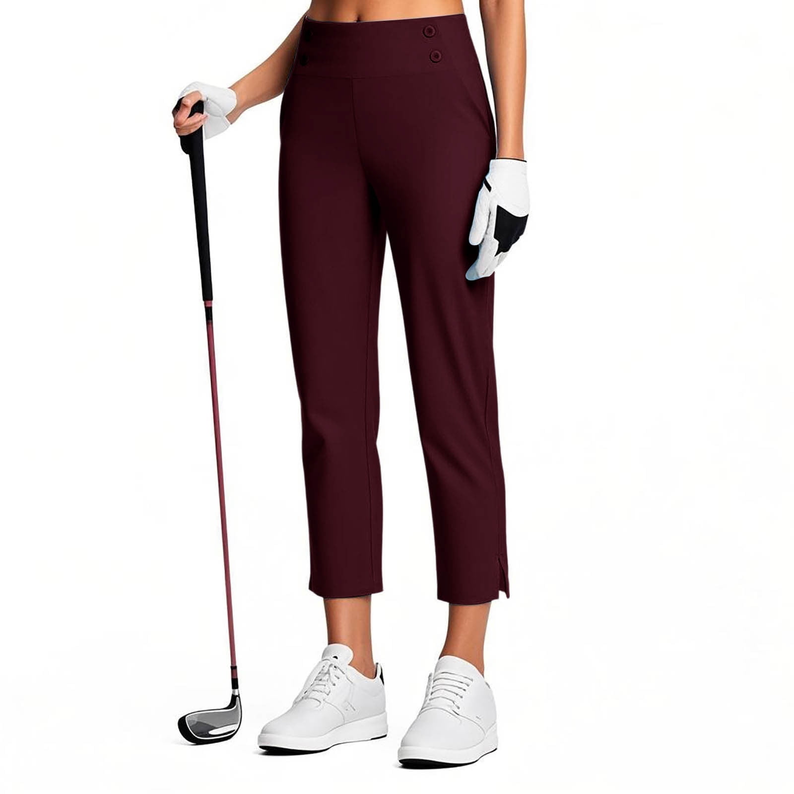 Delliss Women's Summer Stretch High Waist Pant Side Slit Yoga Straight ...