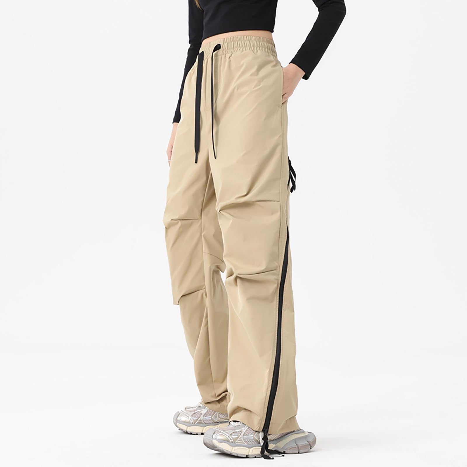 Delliss Women's Trendy Drawstring Loose Pants Windproof Outdoor ...