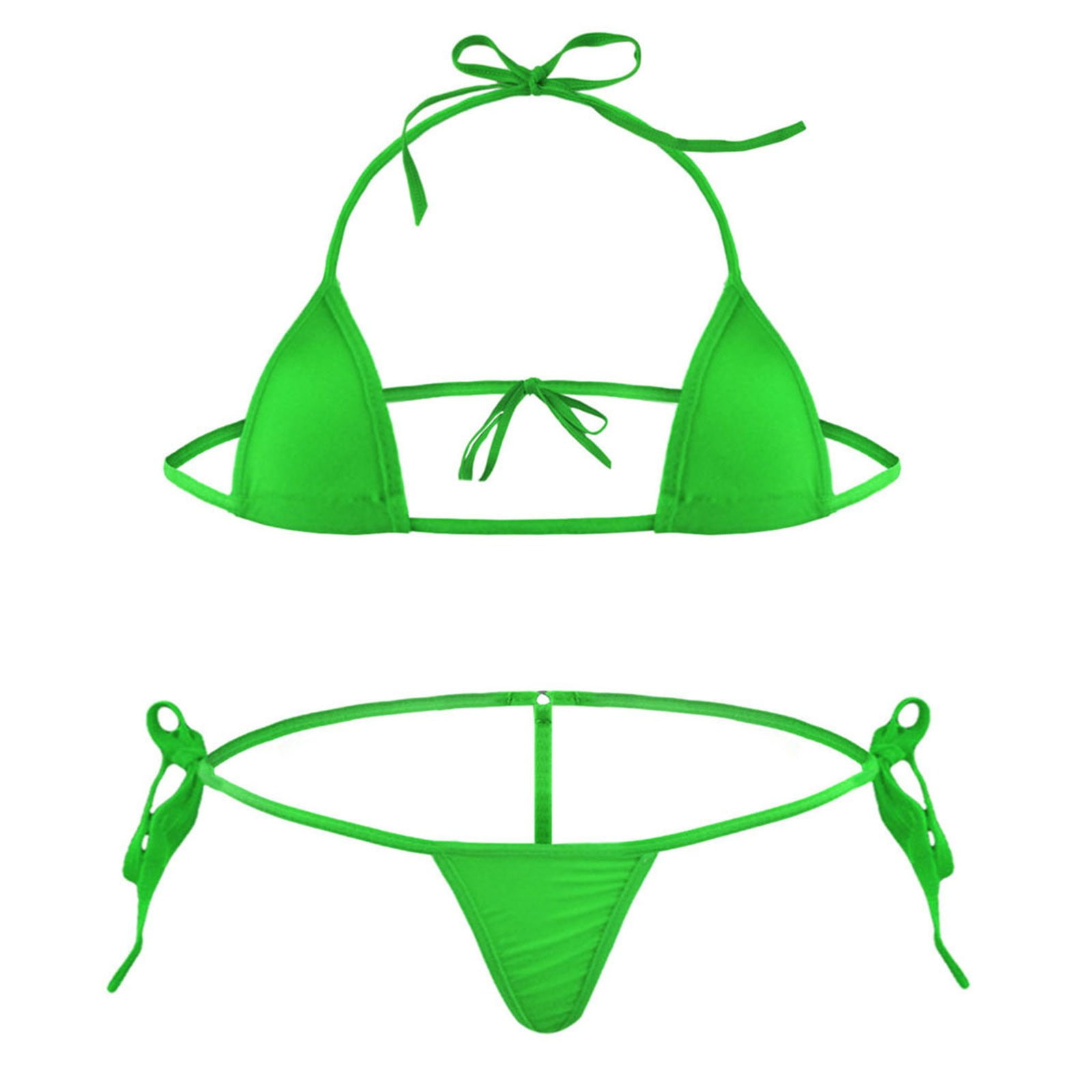 Delliss Women's Triangle Thong Bikini Set String Two Piece Swimsuit ...