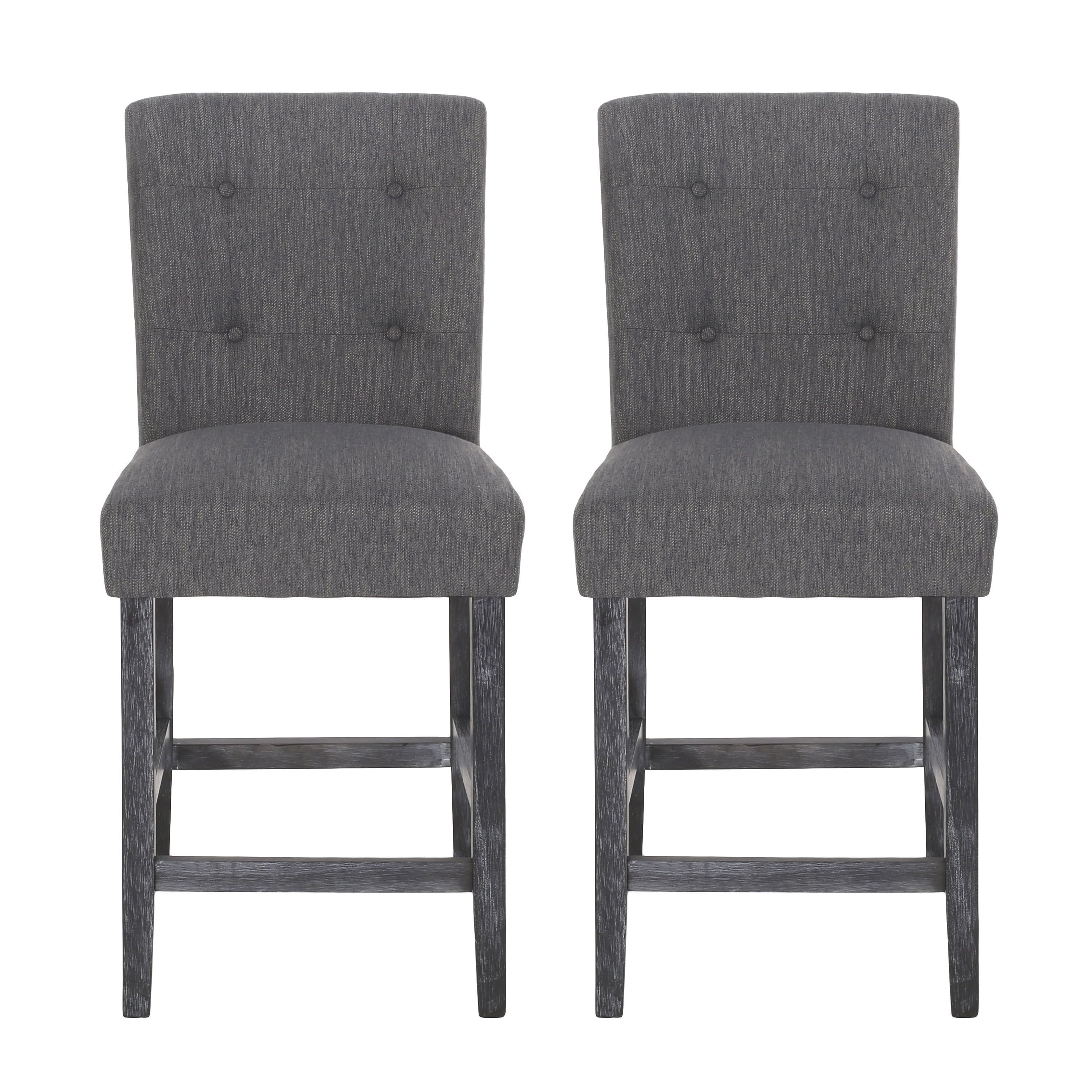 Dellroy Contemporary Fabric Button Tufted 26 Inch Counter Stools, Set ...