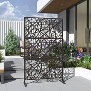 3 Panels Patio Outdoor Privacy Screen Room Divider Black Resin Wicker ...
