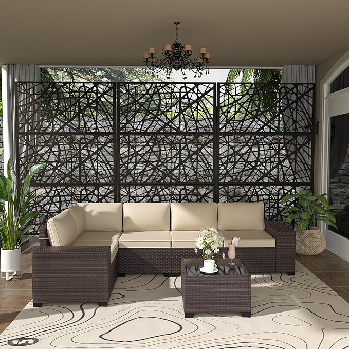 Enclo Privacy Screens EC18031 6.1 ft H x 3.1 ft W Sierra Freestanding ...