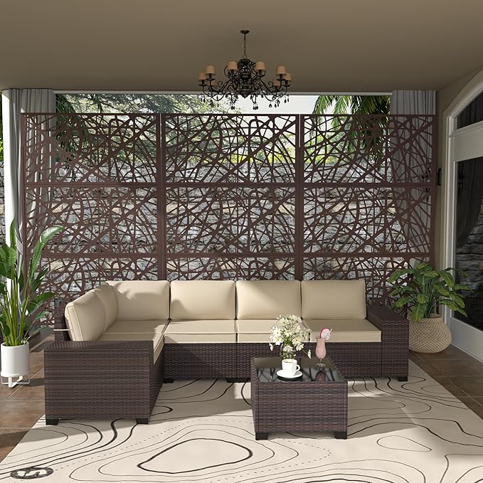 Metal Privacy Screen, Laser Cut Decorative Steel Privacy Panel Metal ...