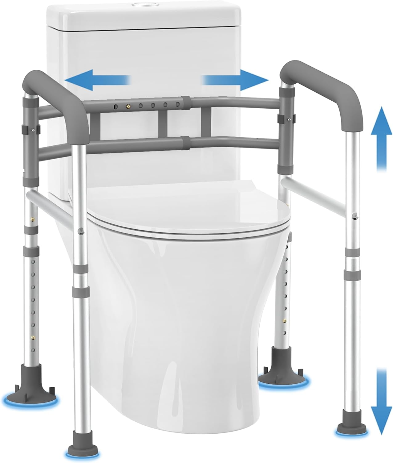 Delog Toilet Safety Rails 350 lb FSA/HSA Eligible Height-Adjustable ...