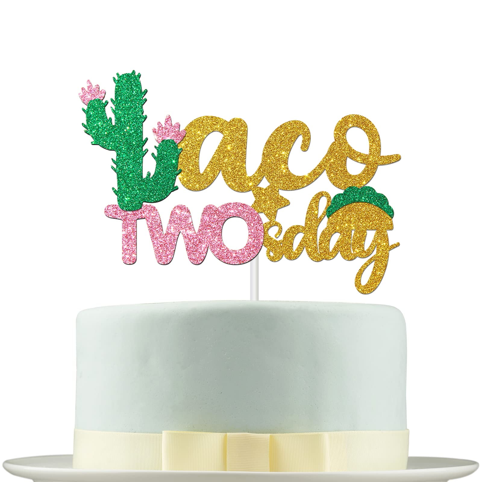 Deloklte Taco TwosdayEGSC Cake Topper, Mexican Taco Themed 2nd Party ...