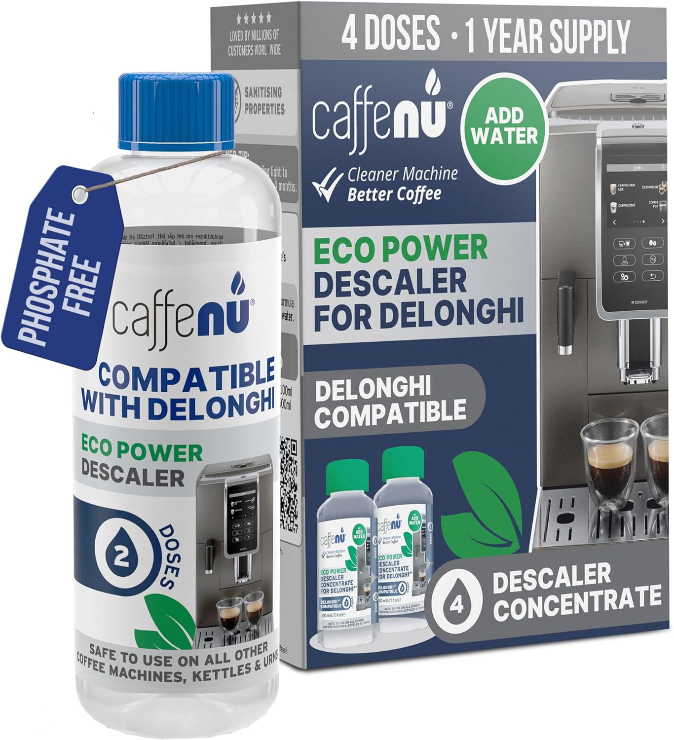 Delonghi Compatible Descaling Solution. 2 Bottles of Descaler Solution. Descaling Kit Removes ...