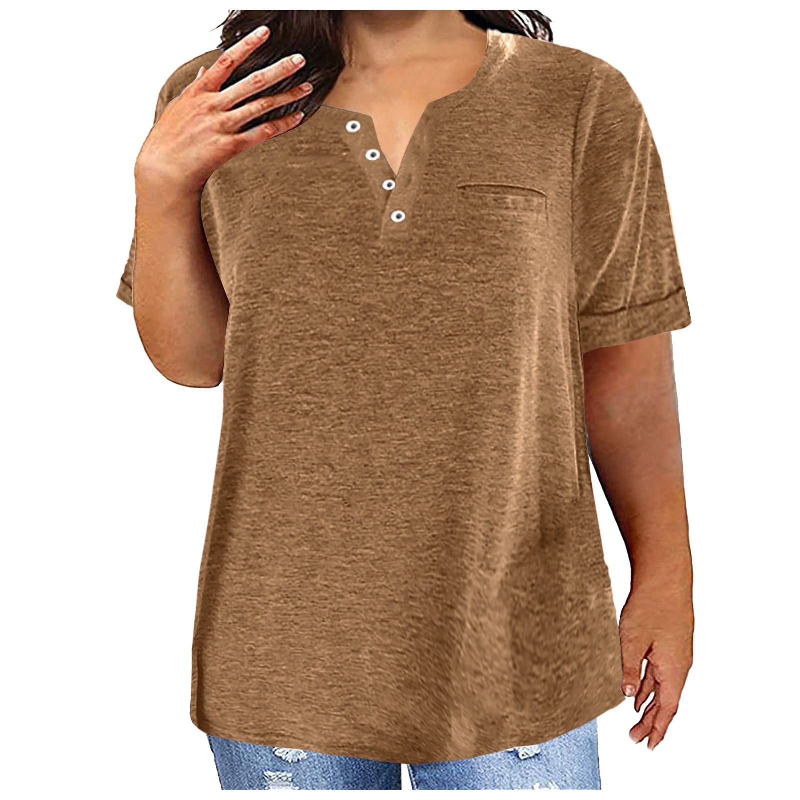 Delou Women's V Neck T Shirt Short Sleeve - Walmart.com