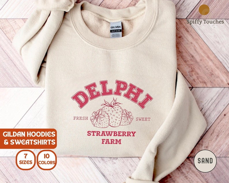 Delphi Strawberry Farms Sweatshirt Hoodie T Shirt, Graphic Tee, Percy ...