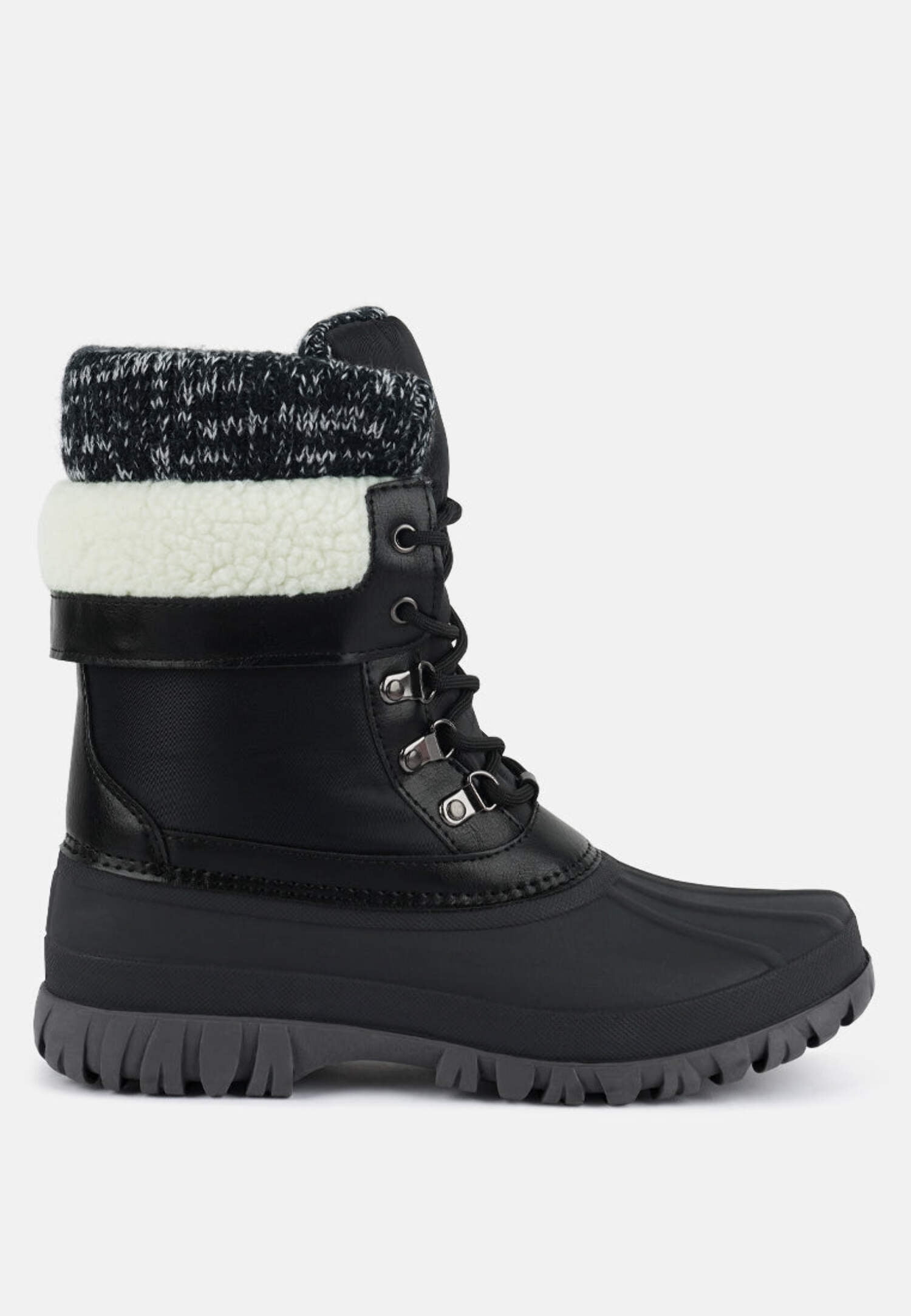Delphine Knitted Collar Lace Up Boots - Walmart Business Supplies