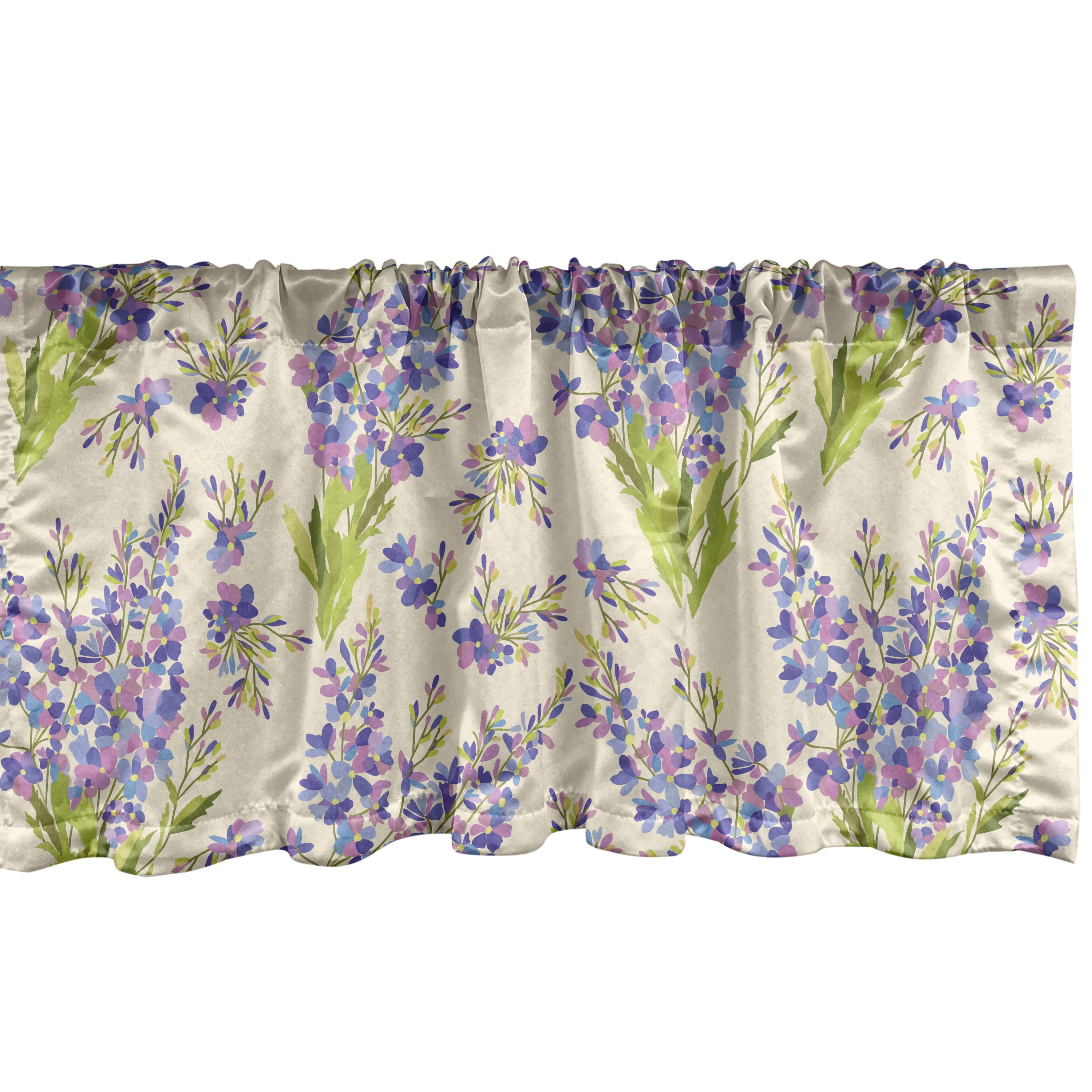 Delphinium Pattern Window Valance, Simple Design Modern Leaves Greenery ...