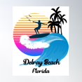 Delray Beach Florida Seaside Retro Sunset- Vintage Wall Arttrendy Retro ...