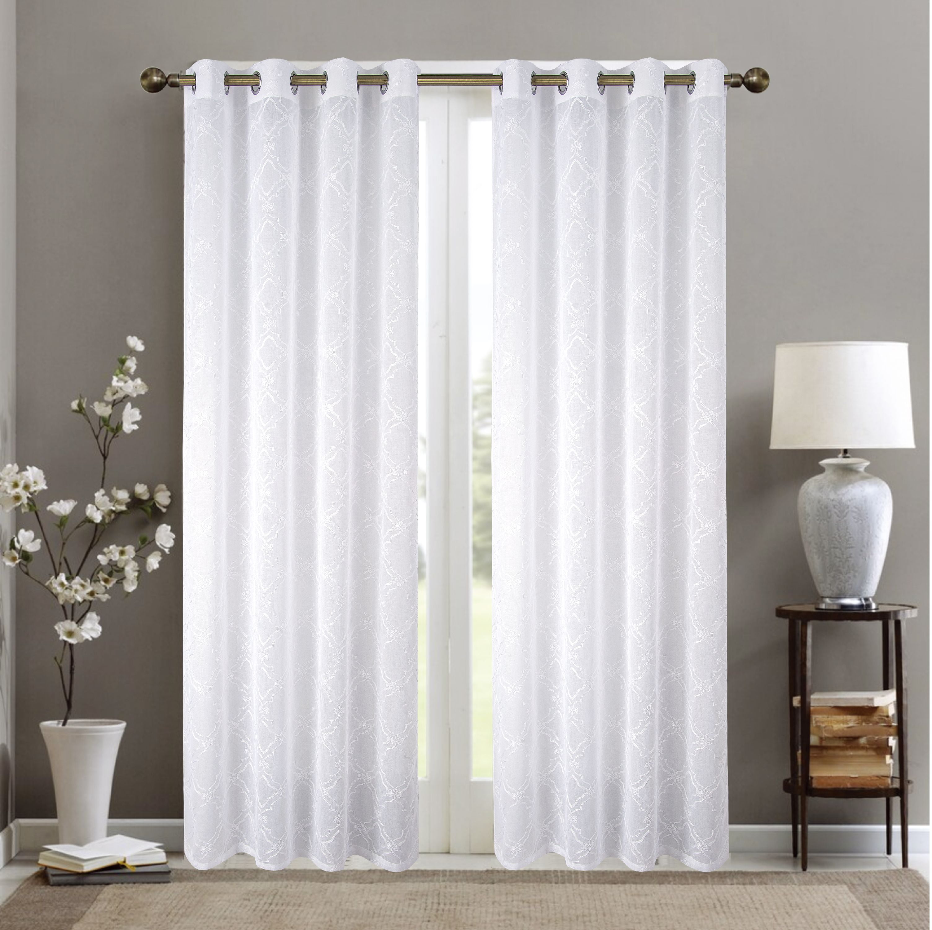 Olivia Gray PND25797 54 x 84 in. Delray Quatrefoil Embroidered Single ...