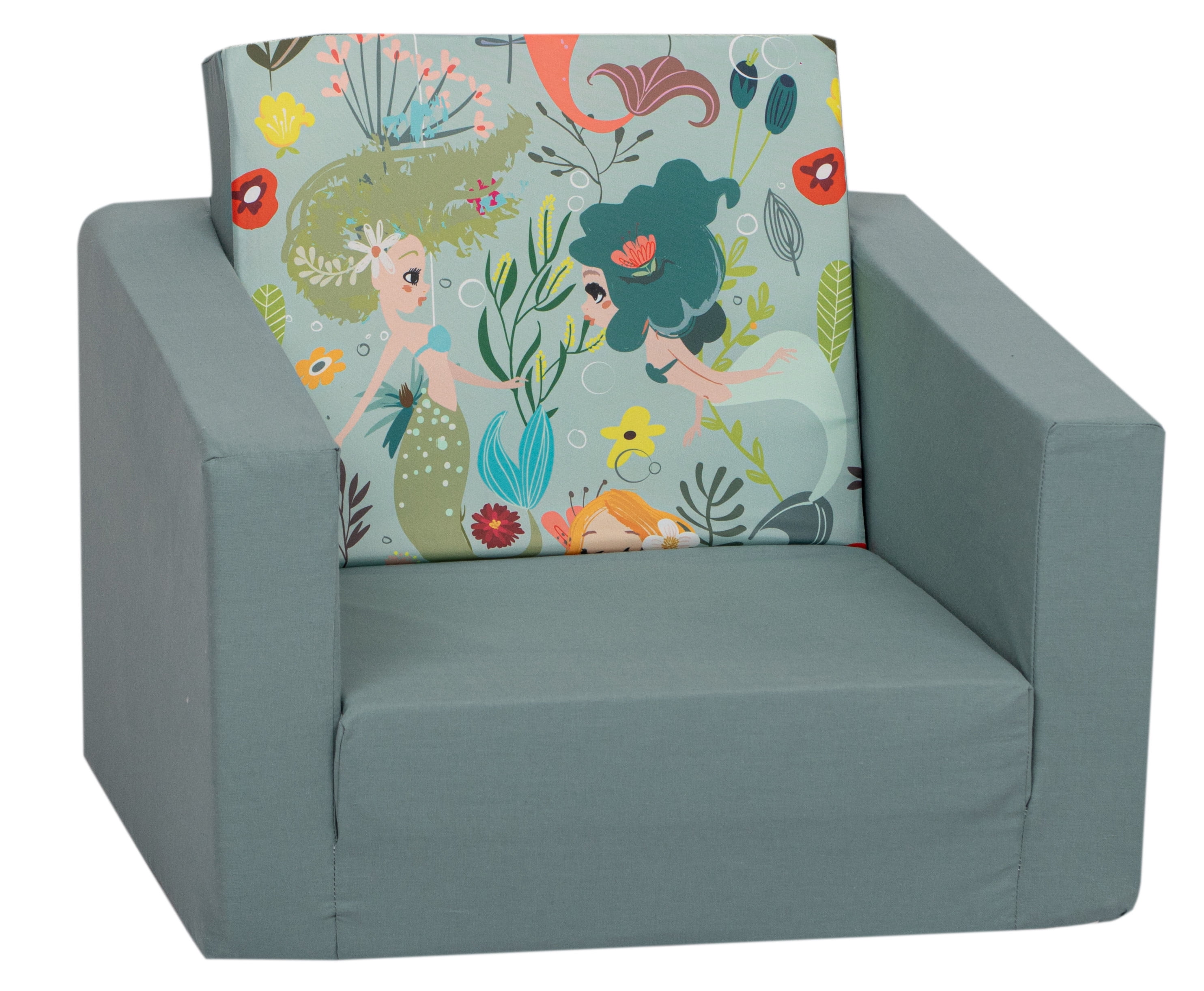 Delsit Kids Couch for Toddlers - 2 in 1 Convertible Foam Armchair to ...