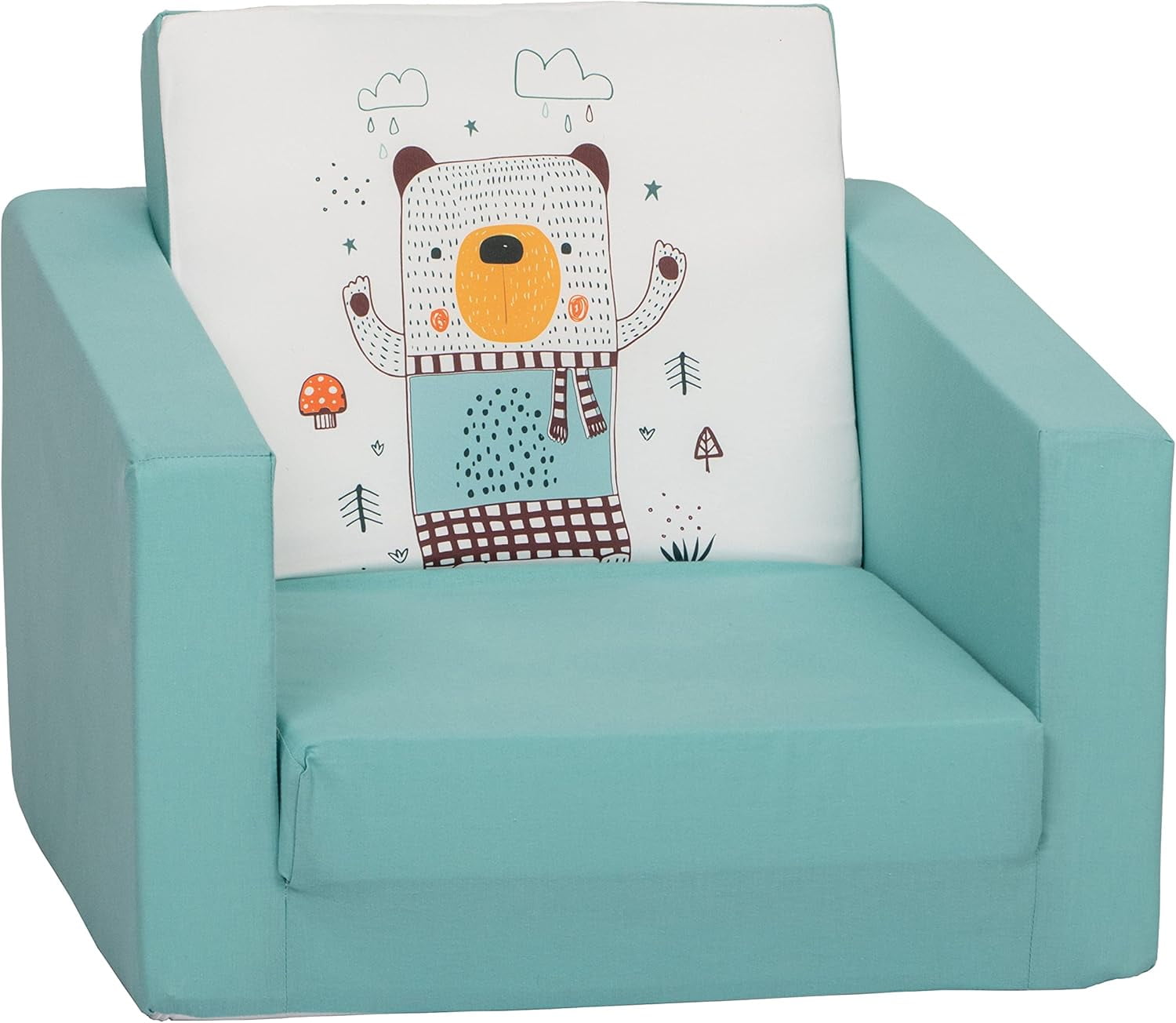 Delsit Kids Couch for Toddlers - 2 in 1 Convertible Foam Armchair to ...