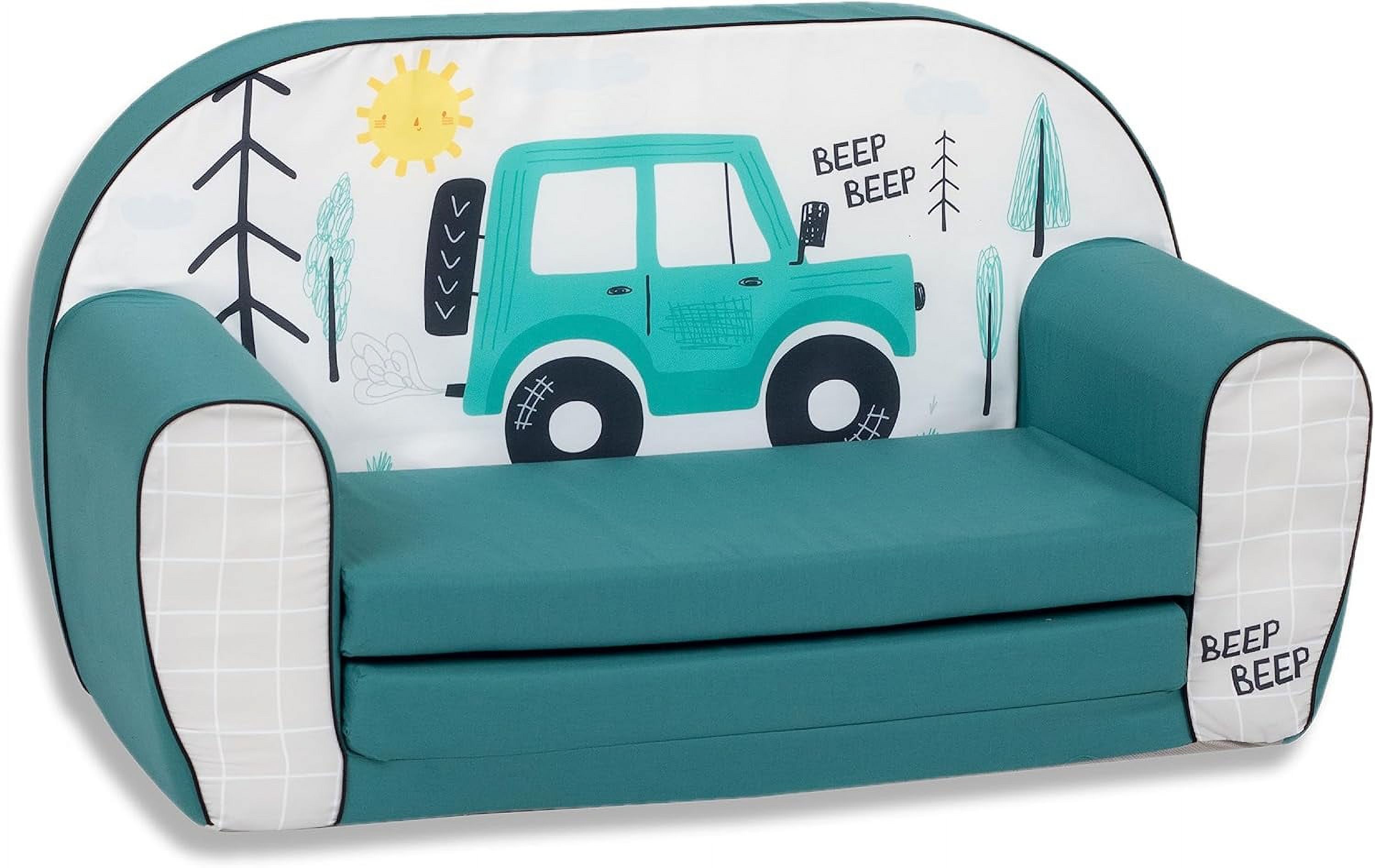 Delsit Kids Couch for Toddlers - 2 in 1 Convertible Foam Sofa to ...