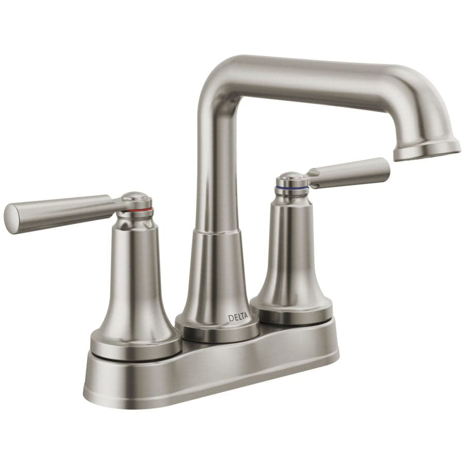 Delta Saylor 1.2 GPM Centerset Bathroom Faucet, Brilliance Stainless ...