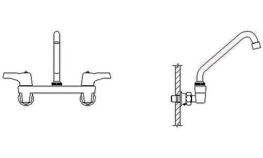 Delta 28C6223 Double Handle 1.5GPM Ceramic Disc Wallmount Faucet ...