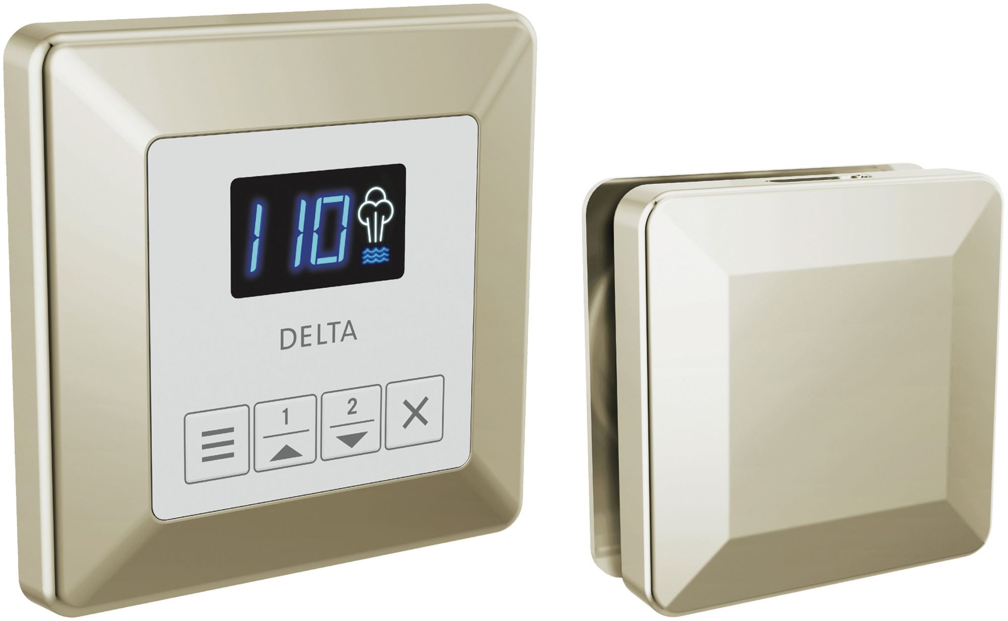 Delta 5Ch-250T Steamscape Transitional Square Steam Shower Control Unit And Steam Head ...