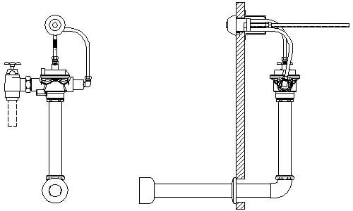 Delta 83T240 1-1/2" Back Spud Free Standing Prison Water Closet Flush ...