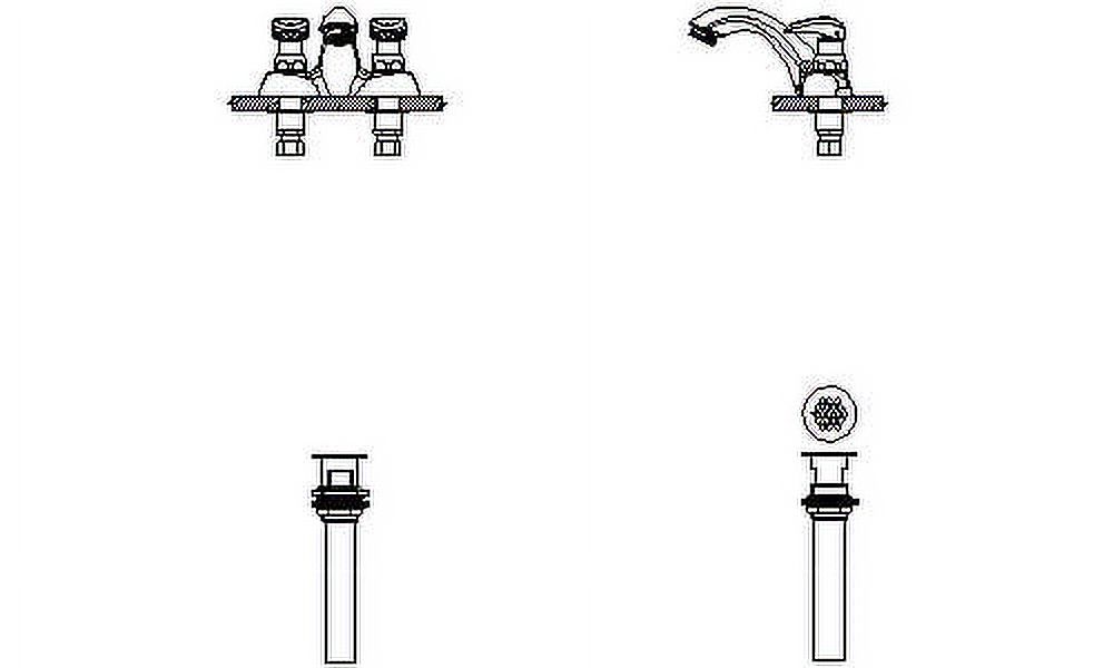 Delta 86T1053 0.5GPM Double Tip Action Lever Handles 2 Hole Metering ...