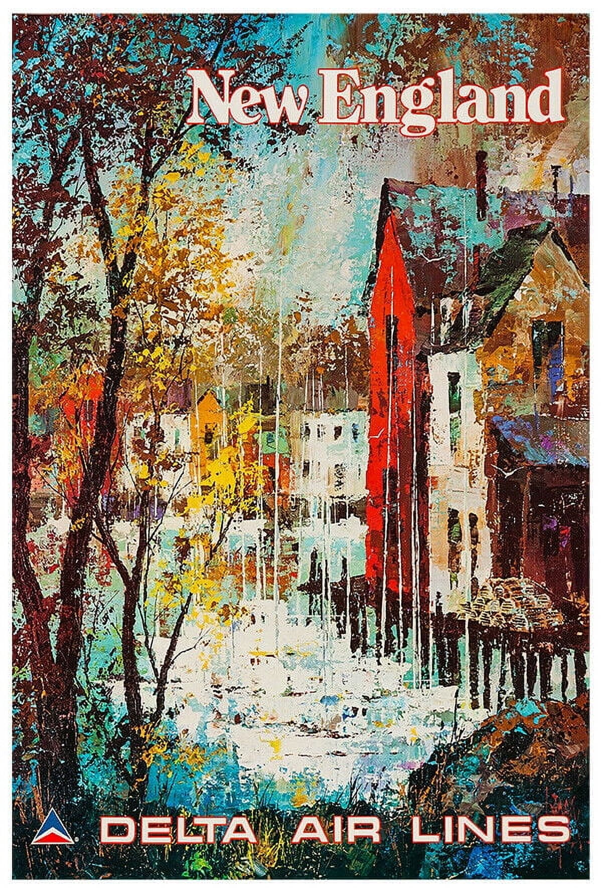 Delta Airlines - New England - Vintage Airline Travel Poster ...