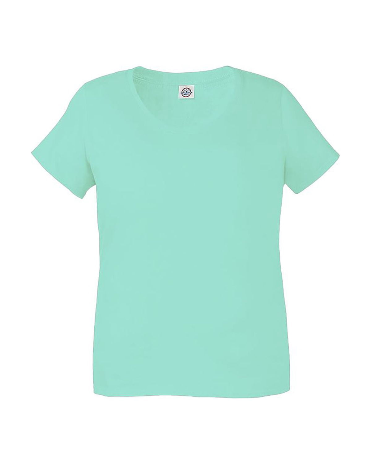Delta Apparel Ringspun Ladies 20 by 1s Curvy T-Shirt, Celadon - 4X ...