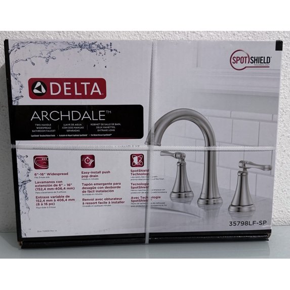 Delta Archdale 35798LF-SP Brushed Nickel Finish Widespread Bathroom ...
