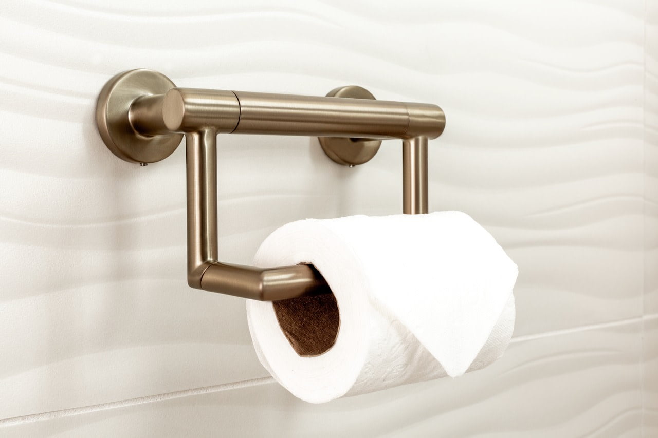 Delta BathSafety Contemporary Tissue Holder with Assist Bar in ...