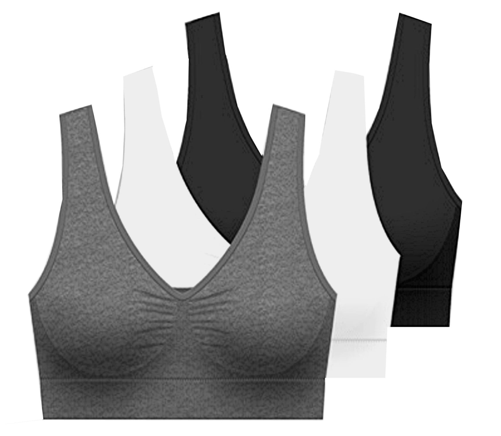 Delta Burke Seamless Padded Comfort Bra w/Removable Pads-3-Pack - 1X ...