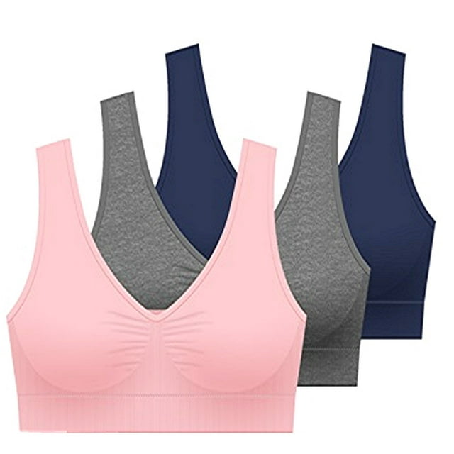 Delta Burke Seamless Padded Comfort Bra w/Removable Pads-3-Pack - 3X ...