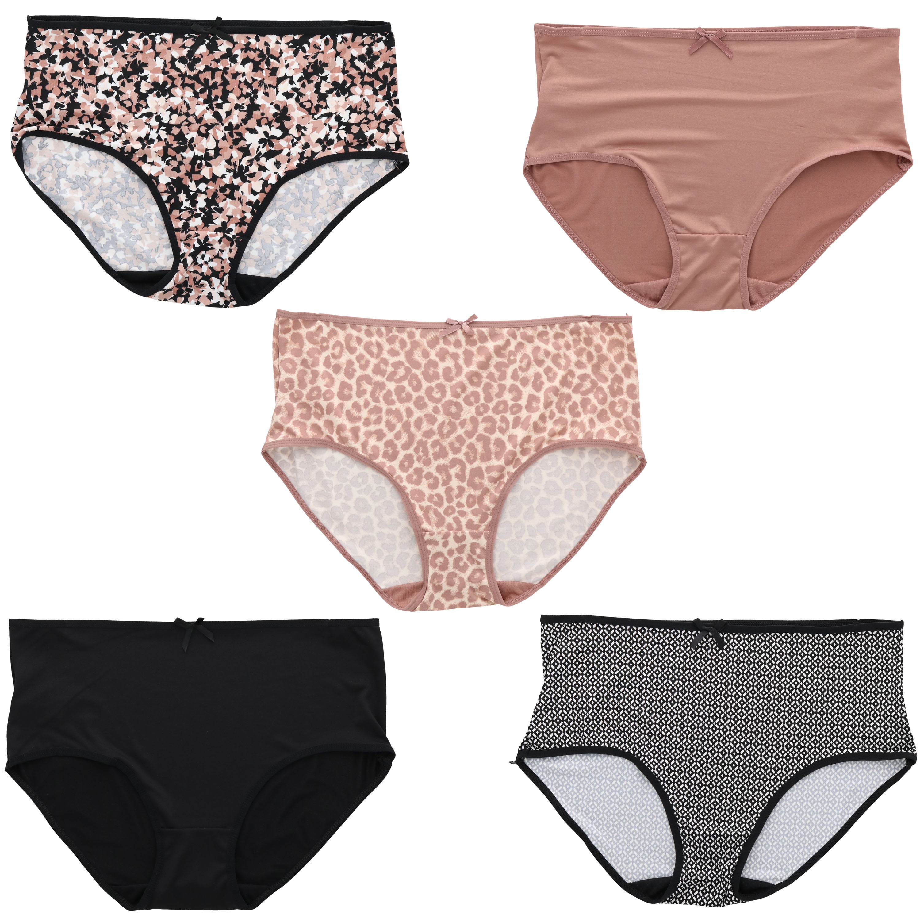 Delta Burke Women's Plus Sized Sexy Smooth High Rise Briefs 5 Pack ...