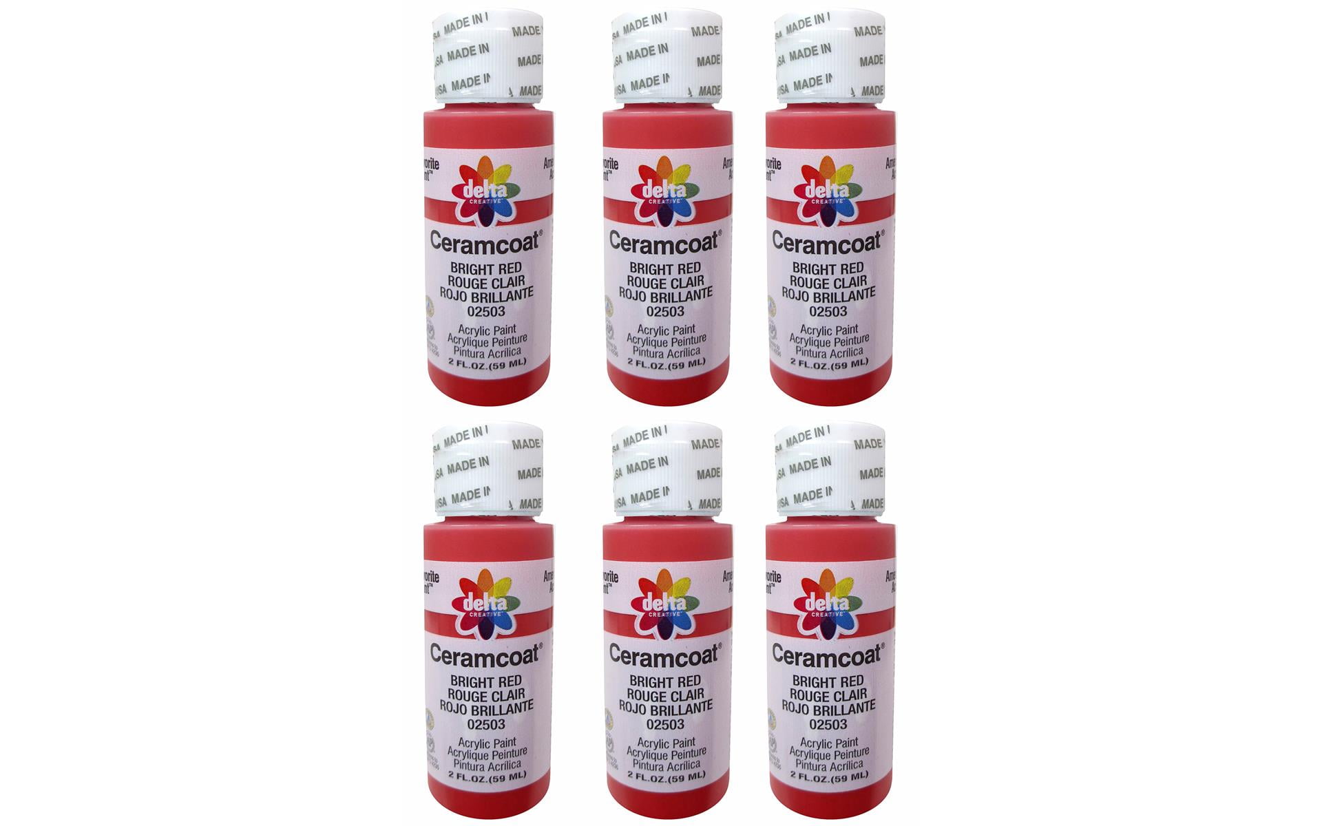 Delta Ceramcoat Acrylic 2oz Bright Red 6pc - Walmart.com