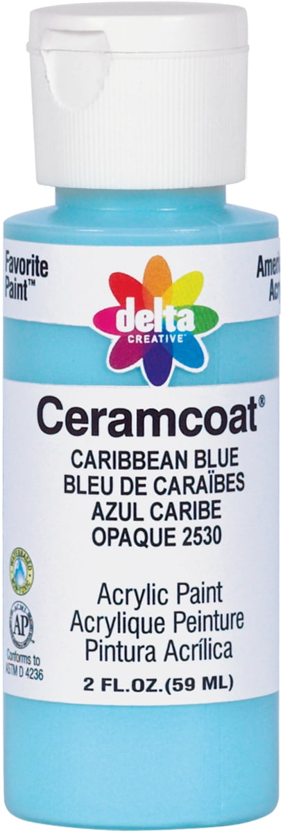 Delta Ceramcoat Acrylic Paint 2oz-Caribbean Blue - Opaque - Walmart.com